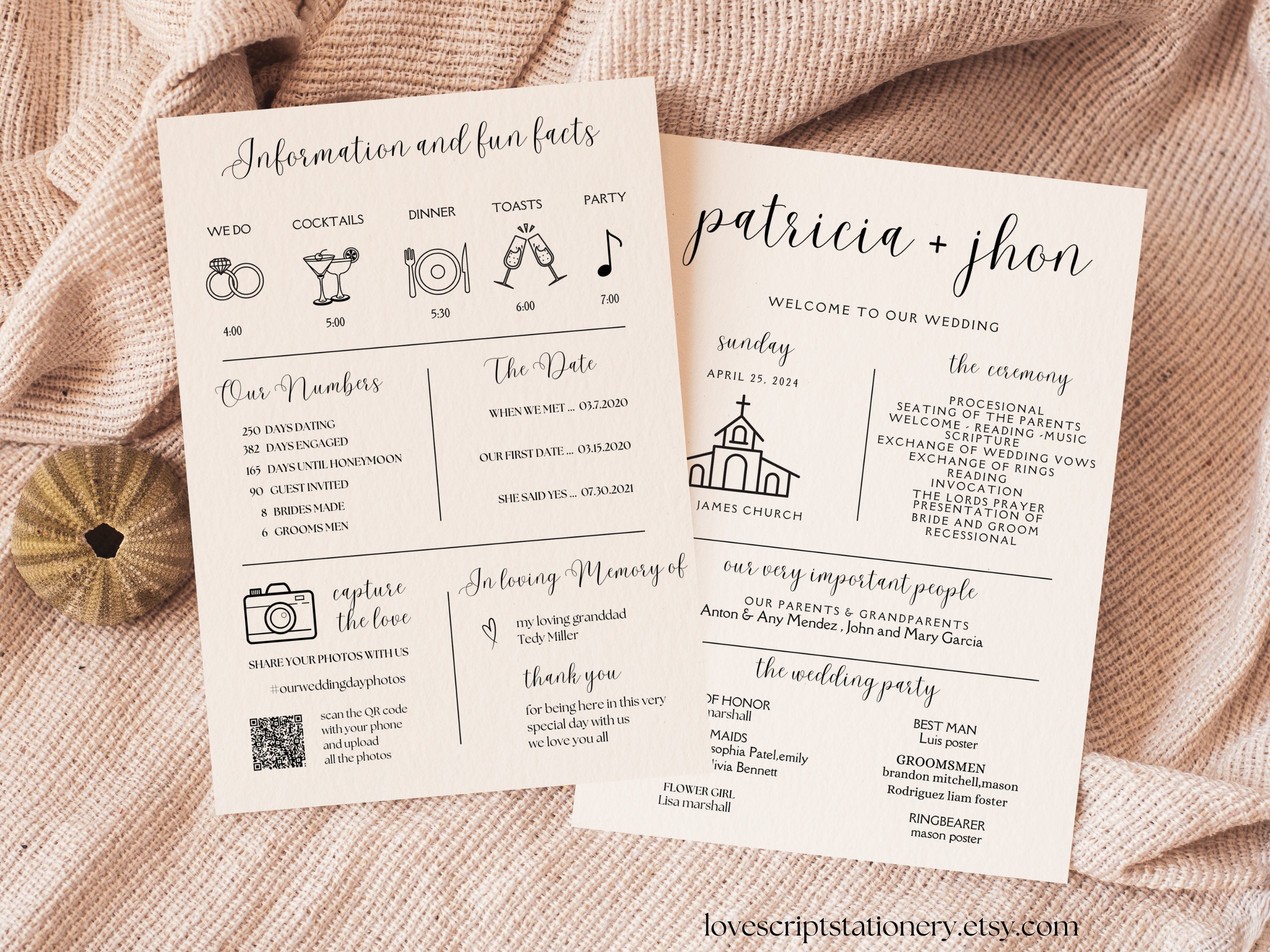 Wedding Program Template Wedding Program Infographic Infographic ...