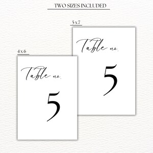 Elegant Table Number Template, Modern Table Number Sign Printable ...