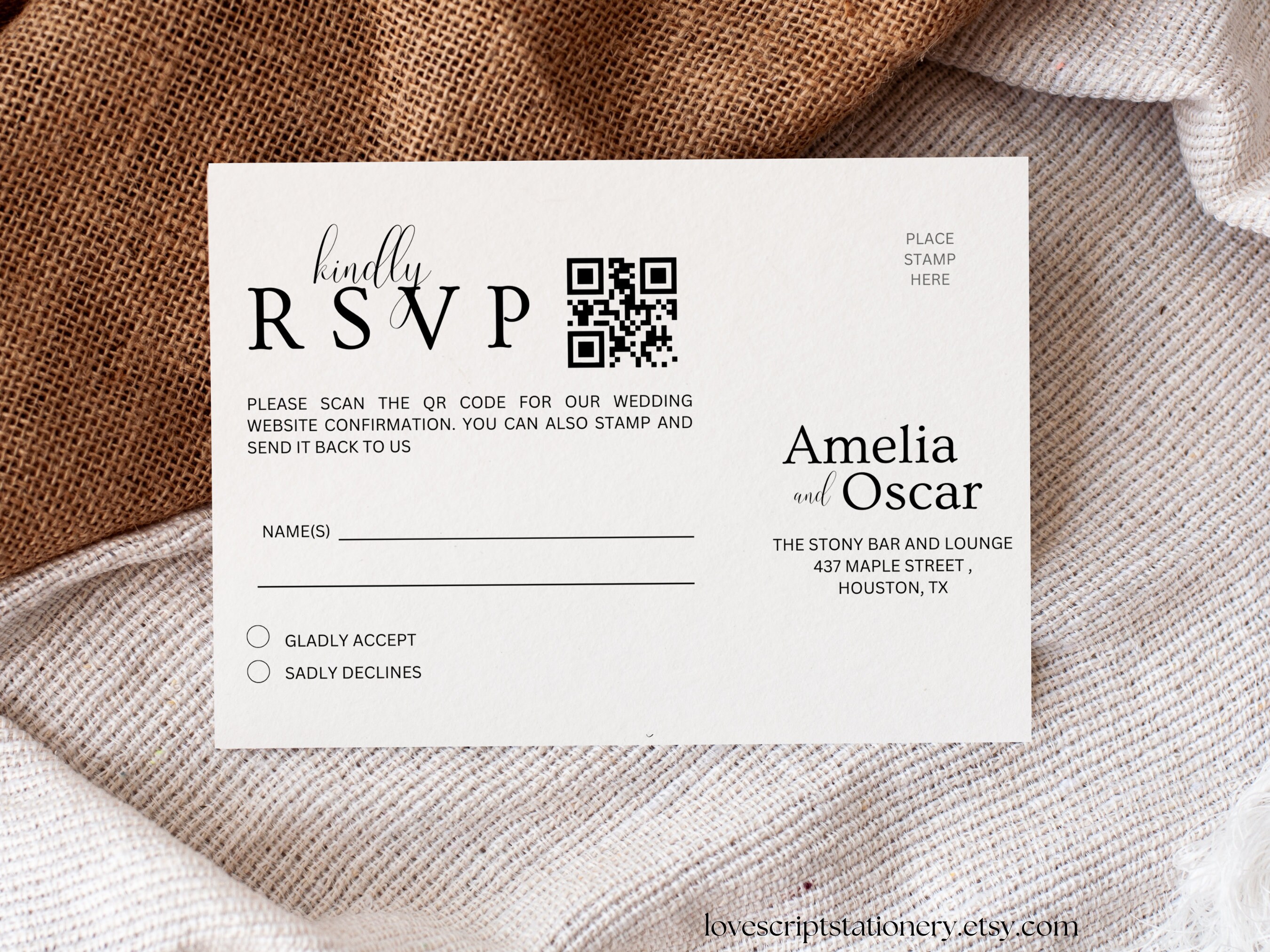 Simple Wedding Invites With QR Code| Minimalist Wedding Invite Suite ...