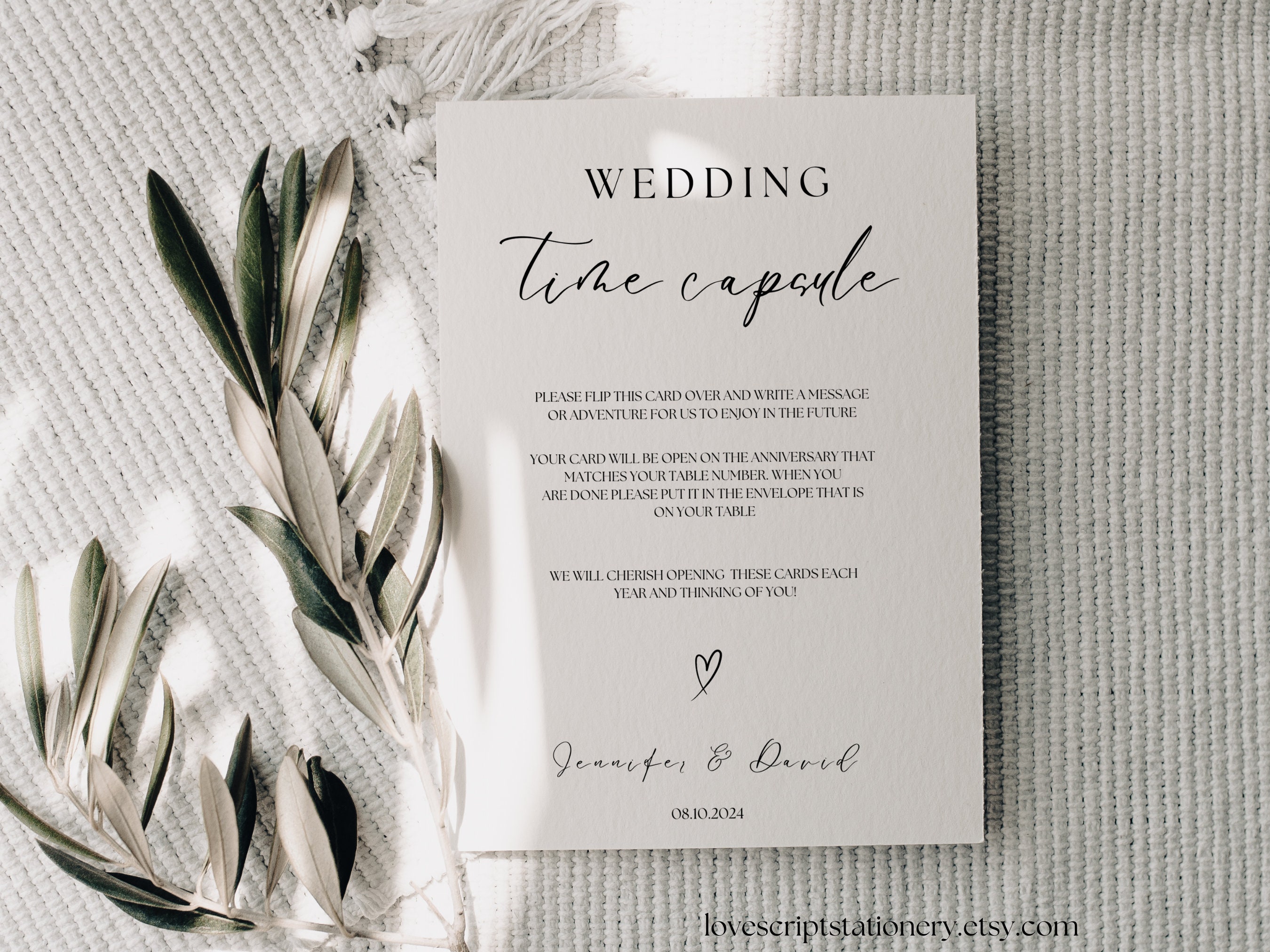 Wedding Time Capsule Sign Template| Message for Mr and Mrs| Wedding ...