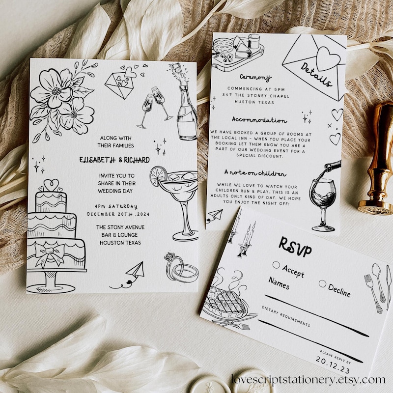 Whimsical Invitation - Etsy UK