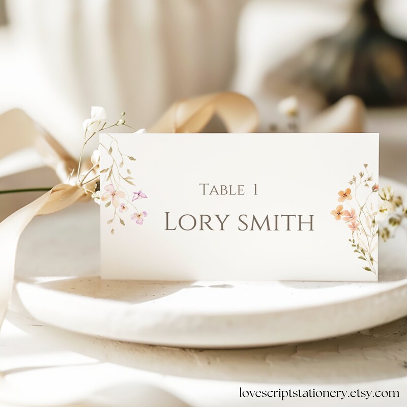Floral Place Cards - Etsy