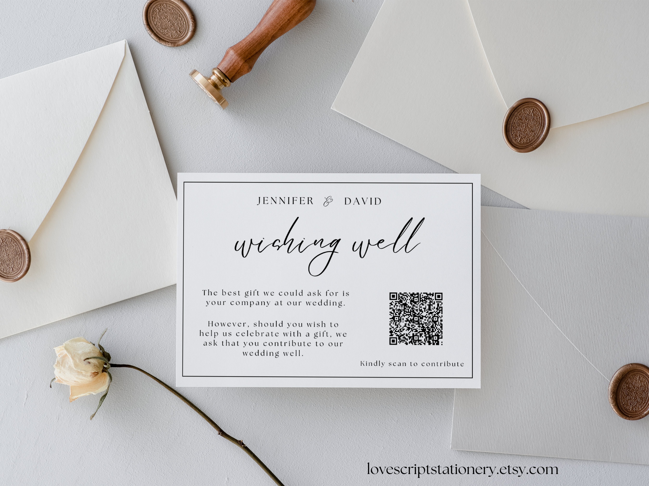 Wishing Well Card Template| Honeymoon Fund Card, House Fund Card ...