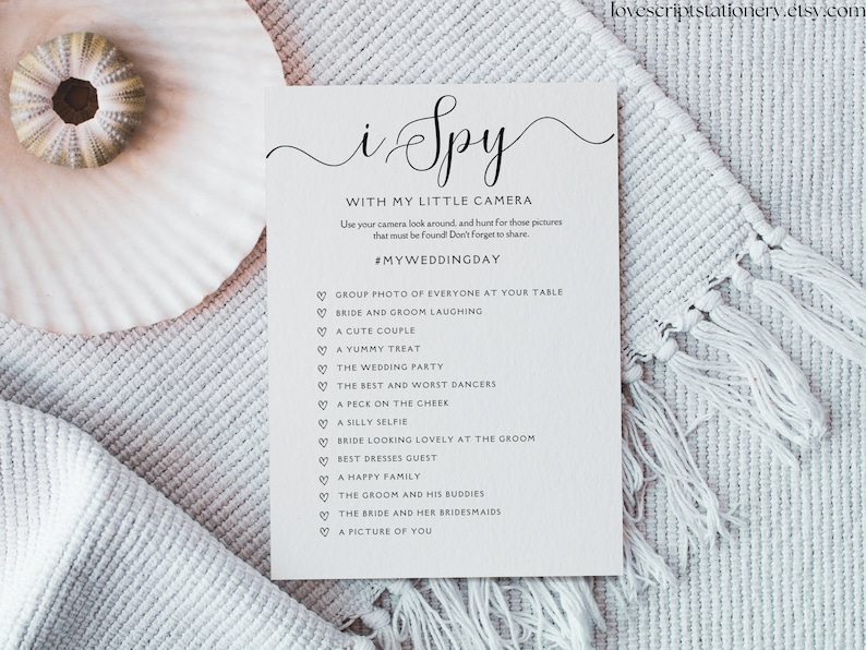 I Spy Wedding Game, Minimalist| Reception Game| Wedding Photo Hunt Game ...