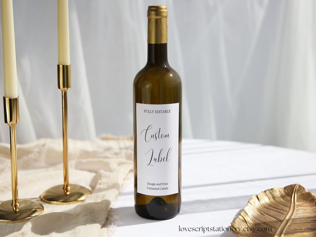 Custom Wine Label Template|wine Labels Wedding, Editable Wine Labels ...
