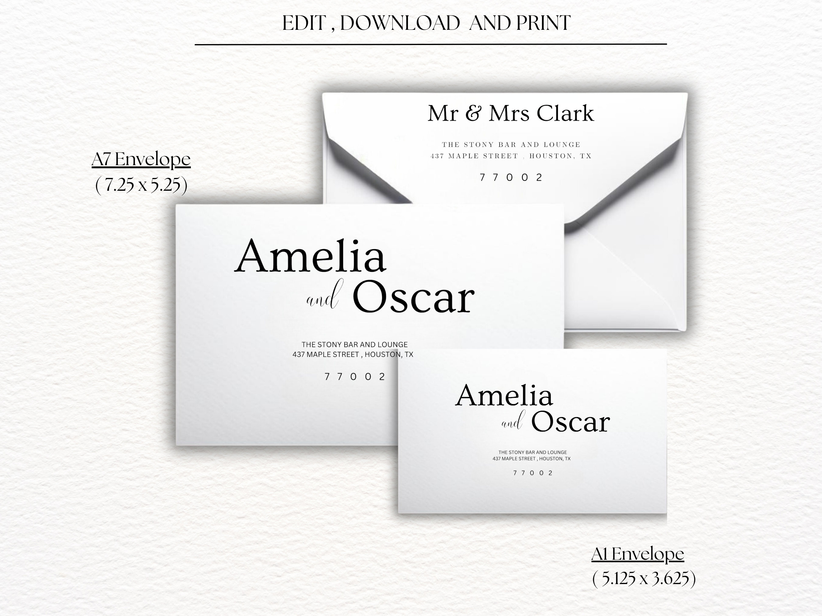 Minimalist Envelope Template Download| Modern Address Label Printable ...