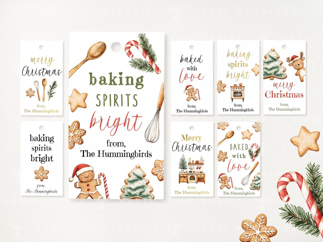 Christmas Baking Gift Tags, All About the Cookies Bundle, Printable ...