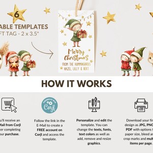 Merry Christmas Gift Tag Whimsical Christmas Elves Bundle Vol. 1 ...