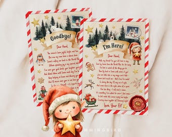 Christmas Elf Letter Printable Kit: I'm Here & Goodbye Template Bundle ...