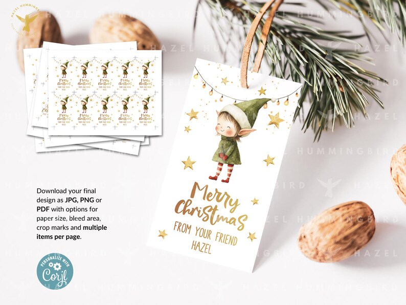 Merry Christmas Gift Tag Whimsical Christmas Elves Bundle Vol. 1 ...