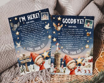Christmas Elf Letter Printable Kit: I'm Here & Goodbye Template Bundle ...