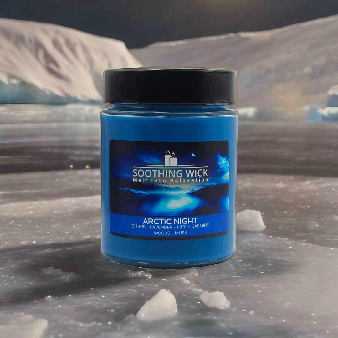 Arctic Night Candle Arctic Escape Scent, Fresh Citrus Lavender Woody ...