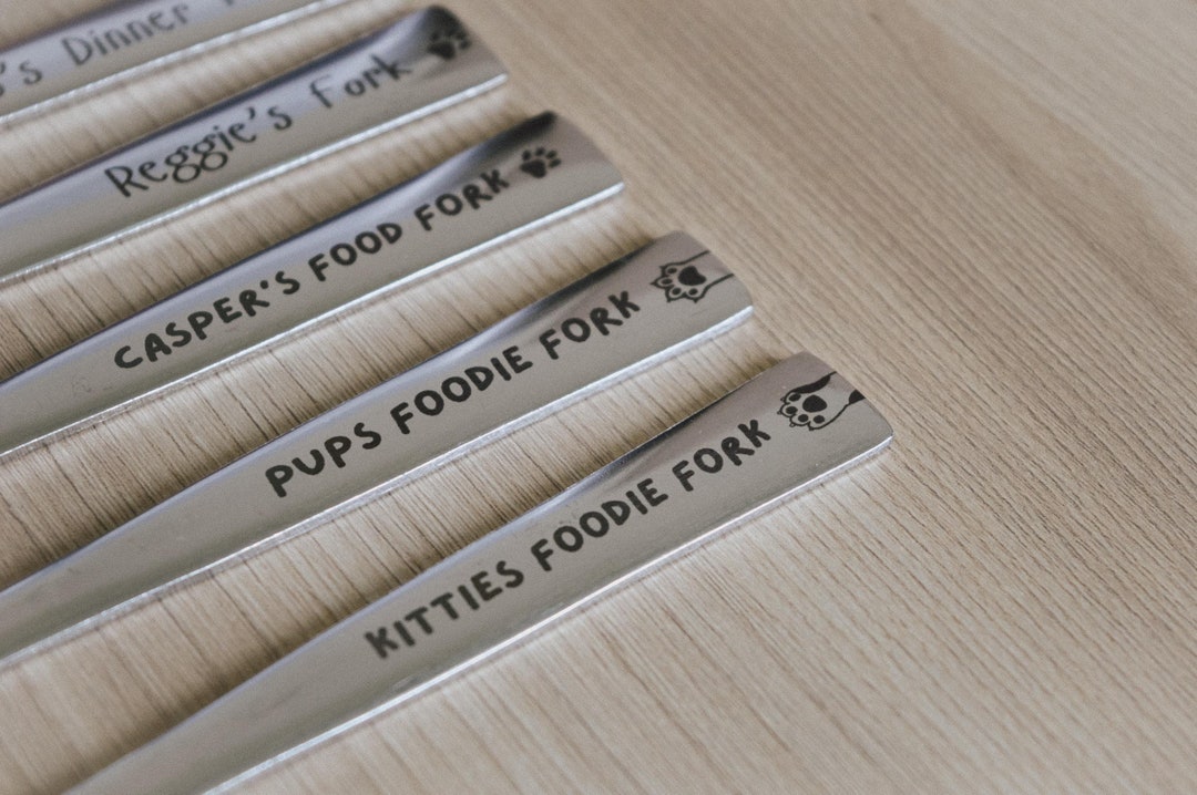 Dog Cat Pet Fork, Pet Name Fork, Personalised Pet Food Fork, Stainless ...