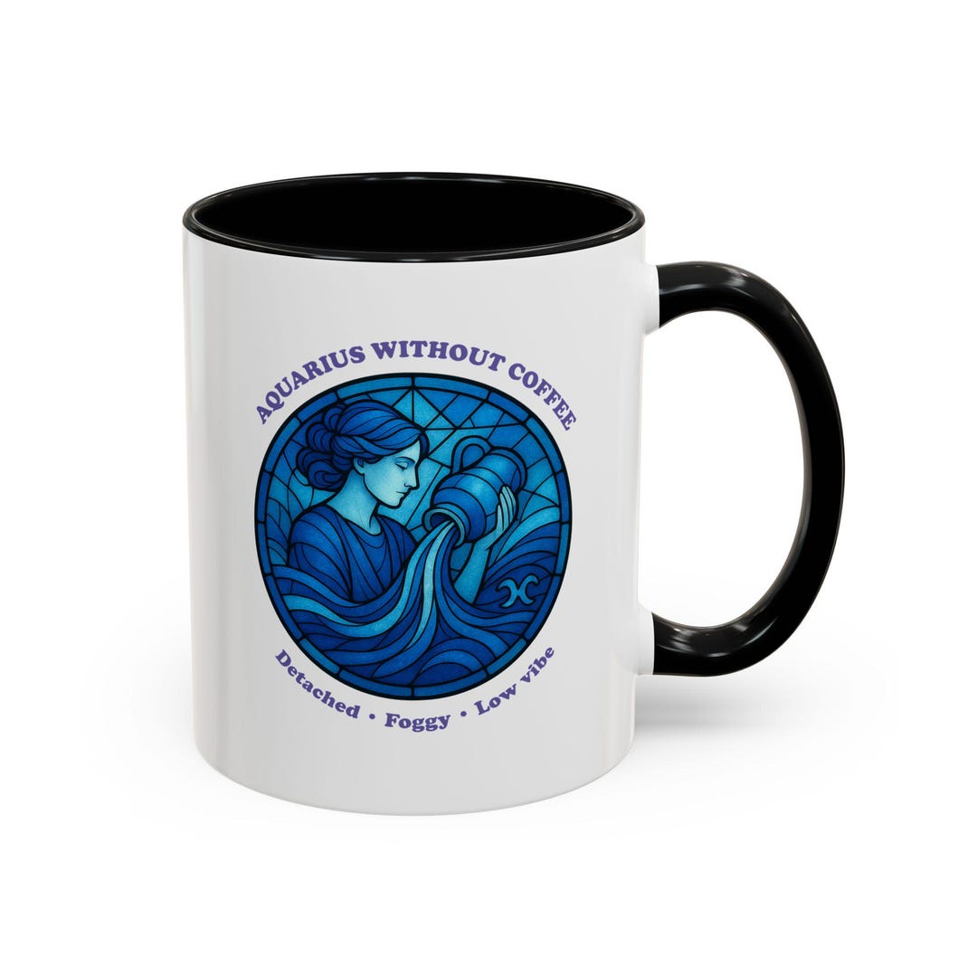 Aquarius Zodiac Stained Glass Mug - Astrology Coffee Cup | Visionary ...