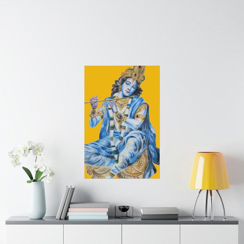Colored Pencil Krishna Drawing Poster - Etsy