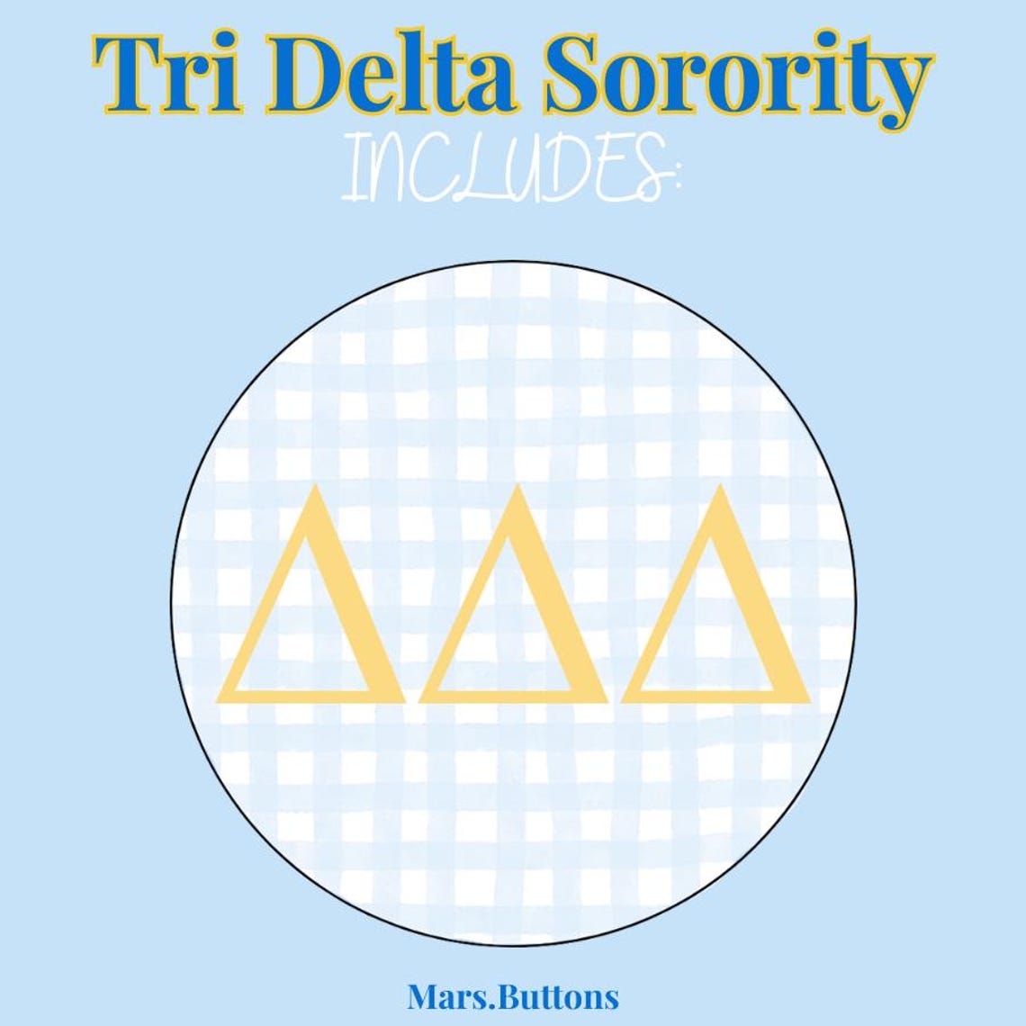 Set of 4 Tri Delta Sorority Game Day Pins - 2.75" - Etsy