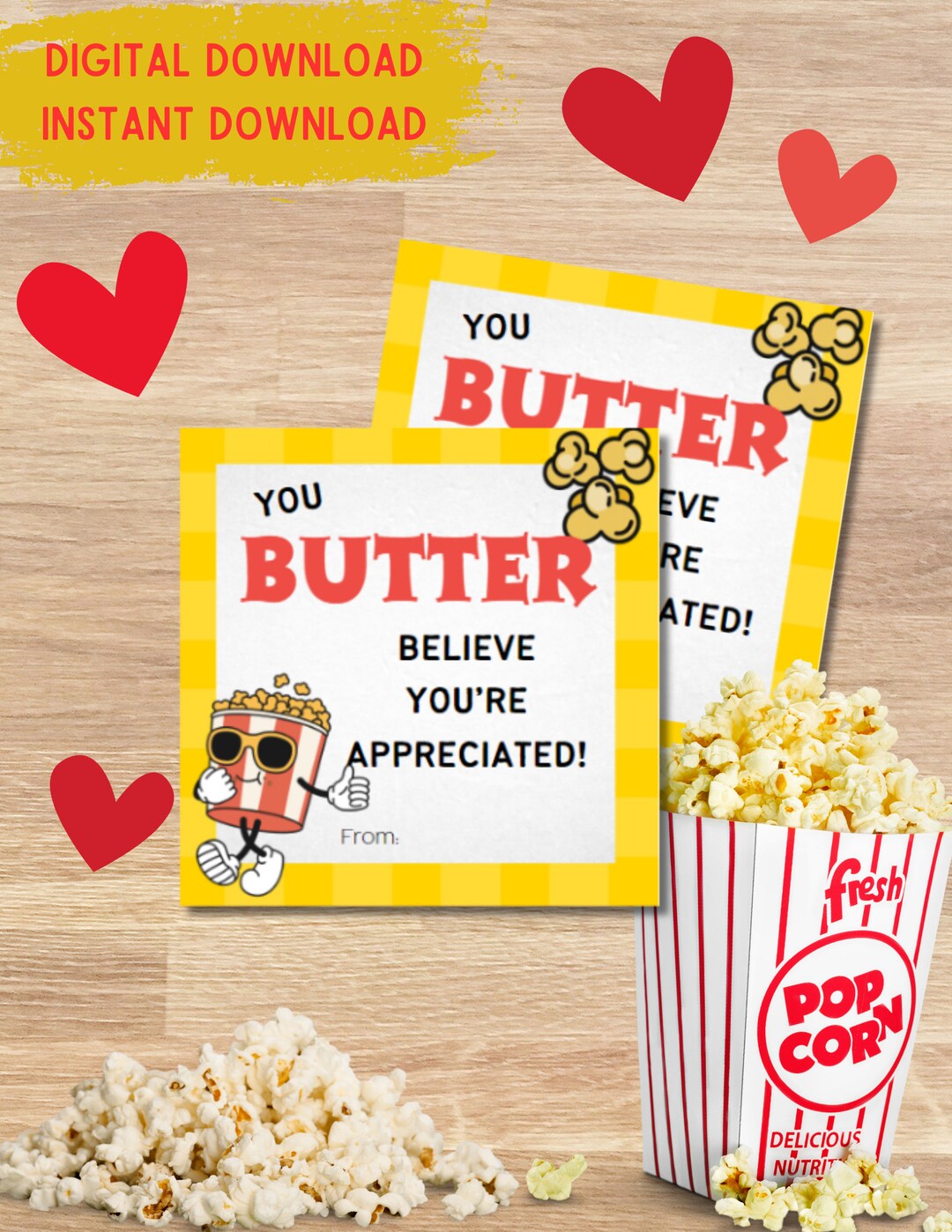 Popcorn Appreciation Tags, PTO Popcorn Tags, Staff Appreciation Tags ...