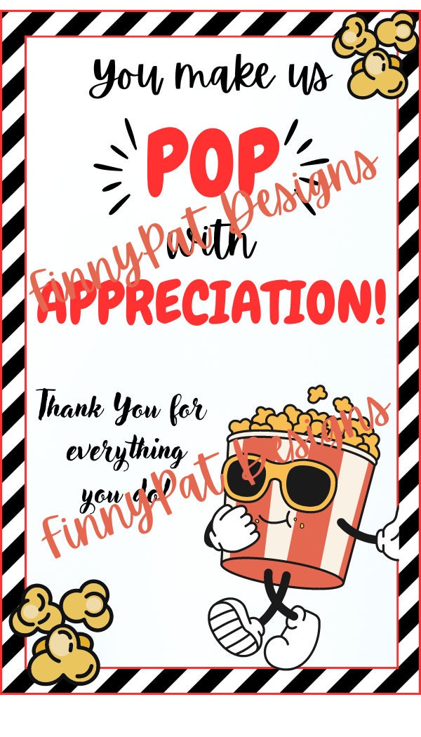 Popcorn Appreciation Poster, Teacher Appreciation Poster, Boss ...