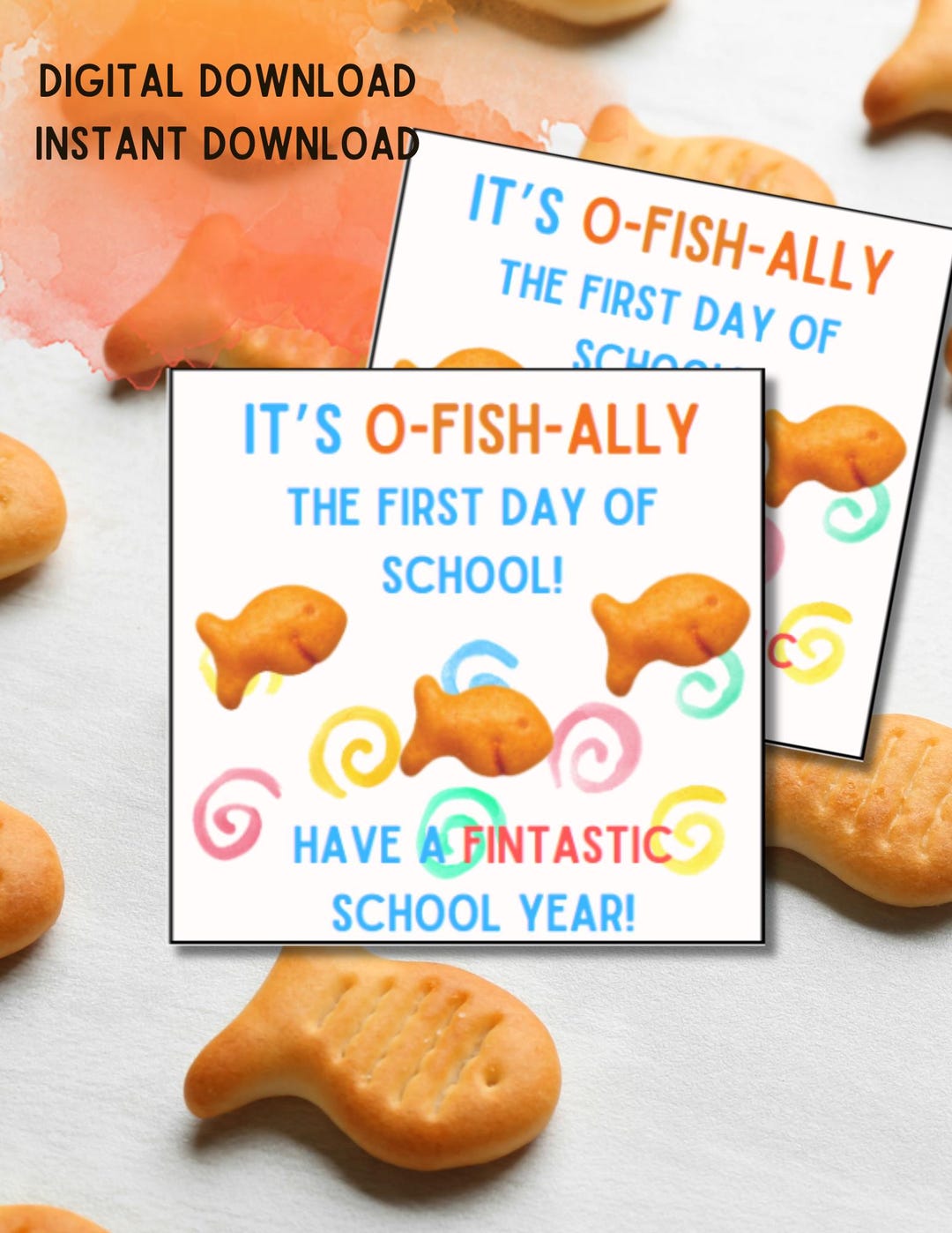 O'fishally First Day of School Tag, Goldfish School Tags, Back to ...