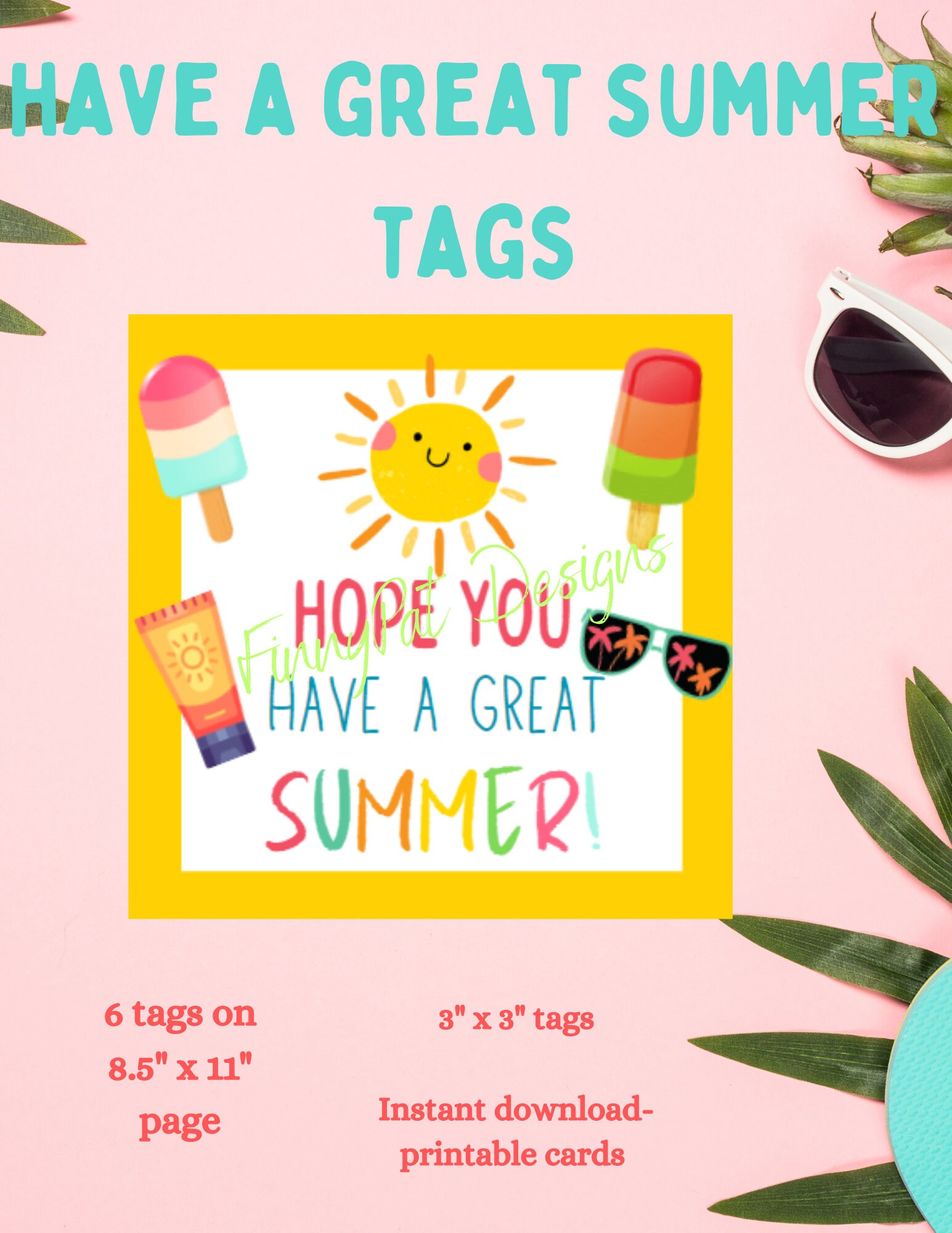End of Year Summer Tags, Student Summer Tags, End of Year Student Gift ...