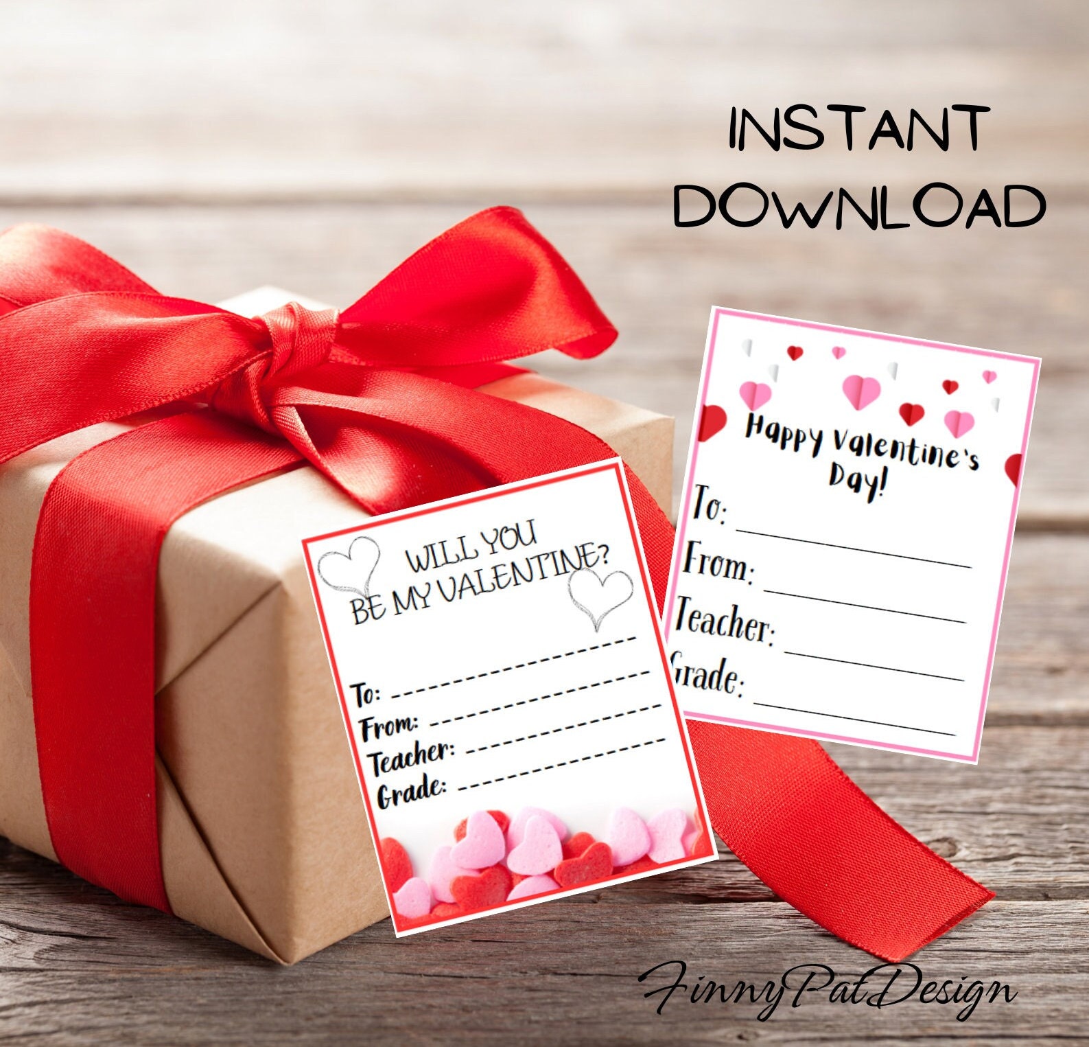 Printable Valentine's Tags, Printable Valentine's Cards, Valentine's ...