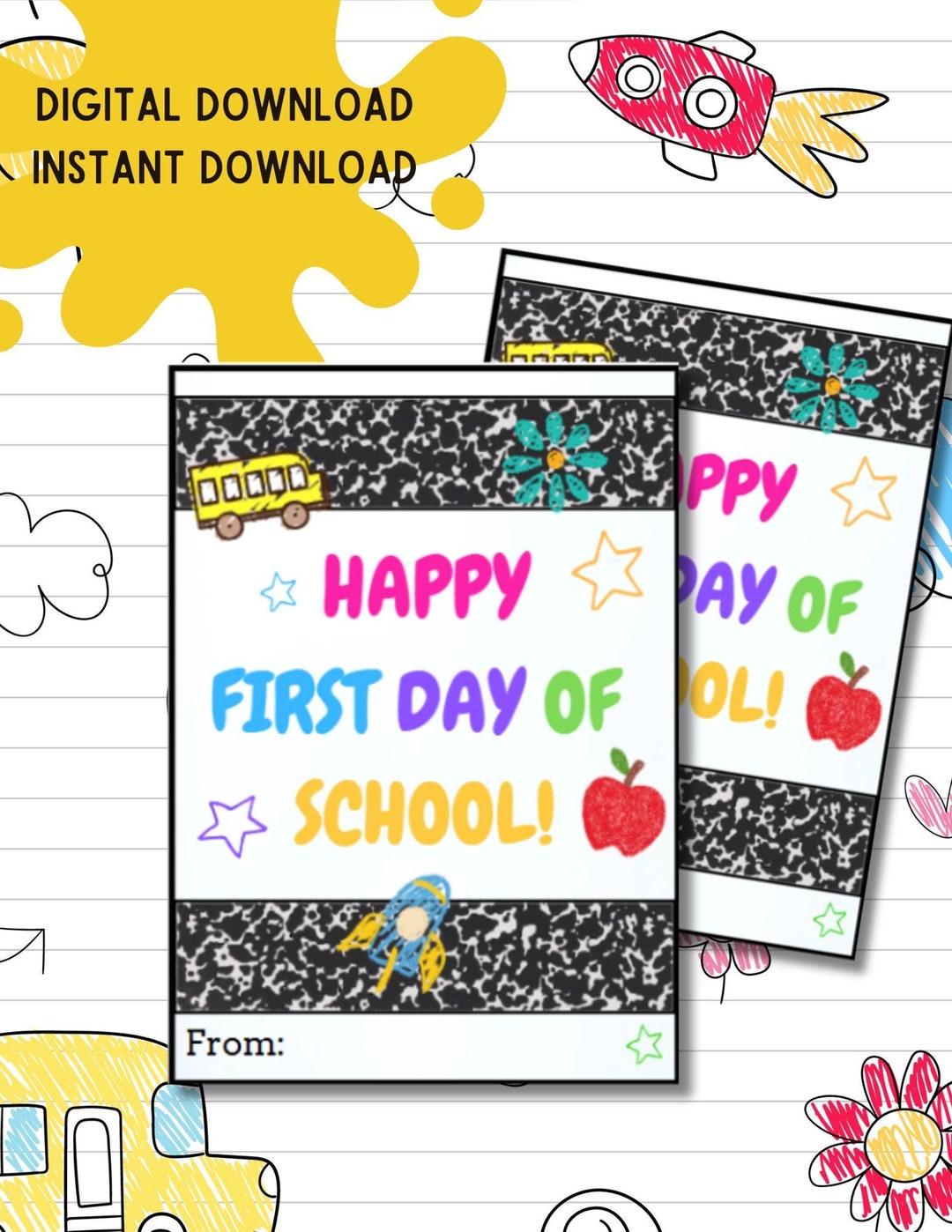 First Day of School Tags, Happy First Day of School, Student Gift Tag ...