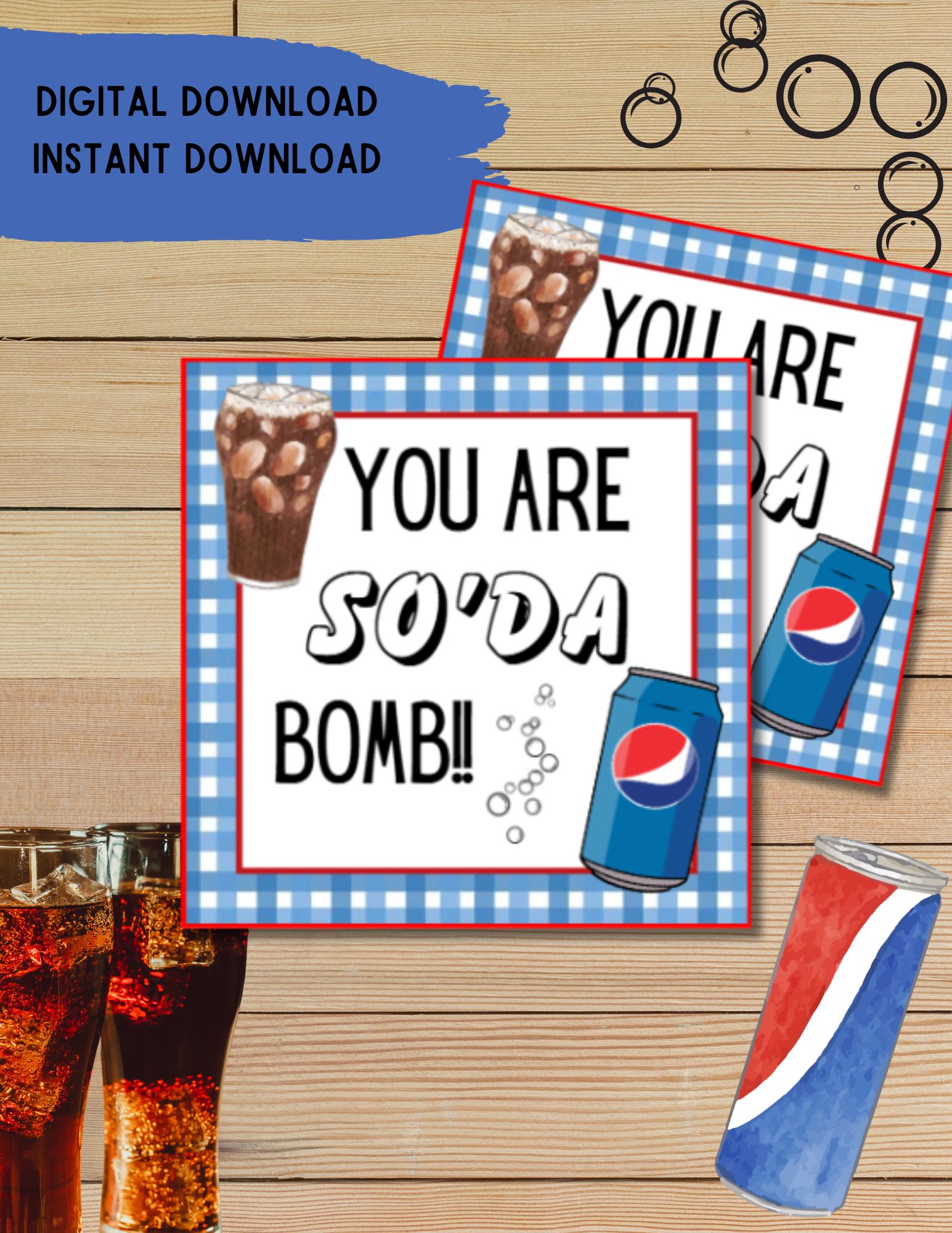 Soda Appreciation Gift Tags, Soda Gift Tag, Staff Appreciation Tags ...