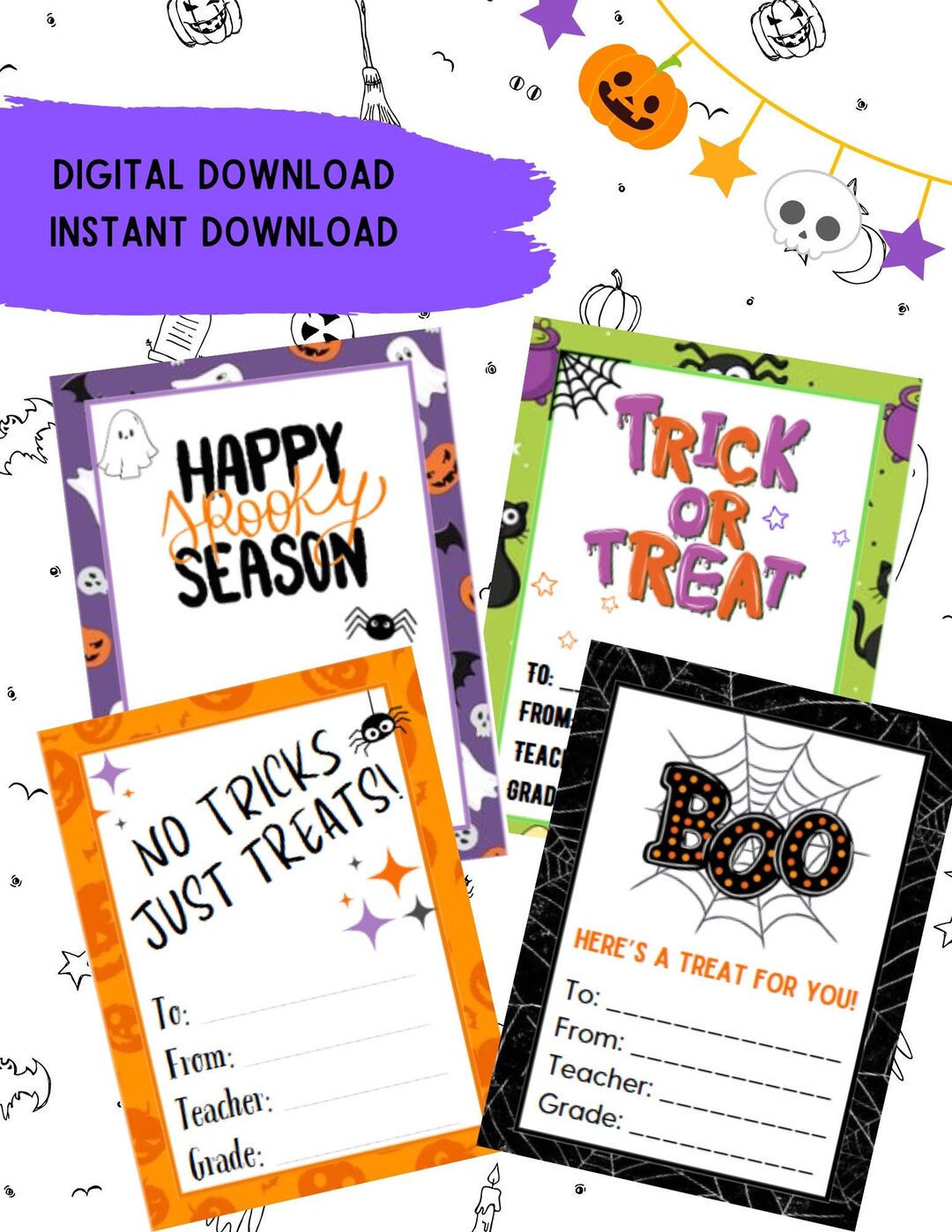 Halloween Candy Grams, Halloween BOO Grams, School Candy Grams, Fall ...