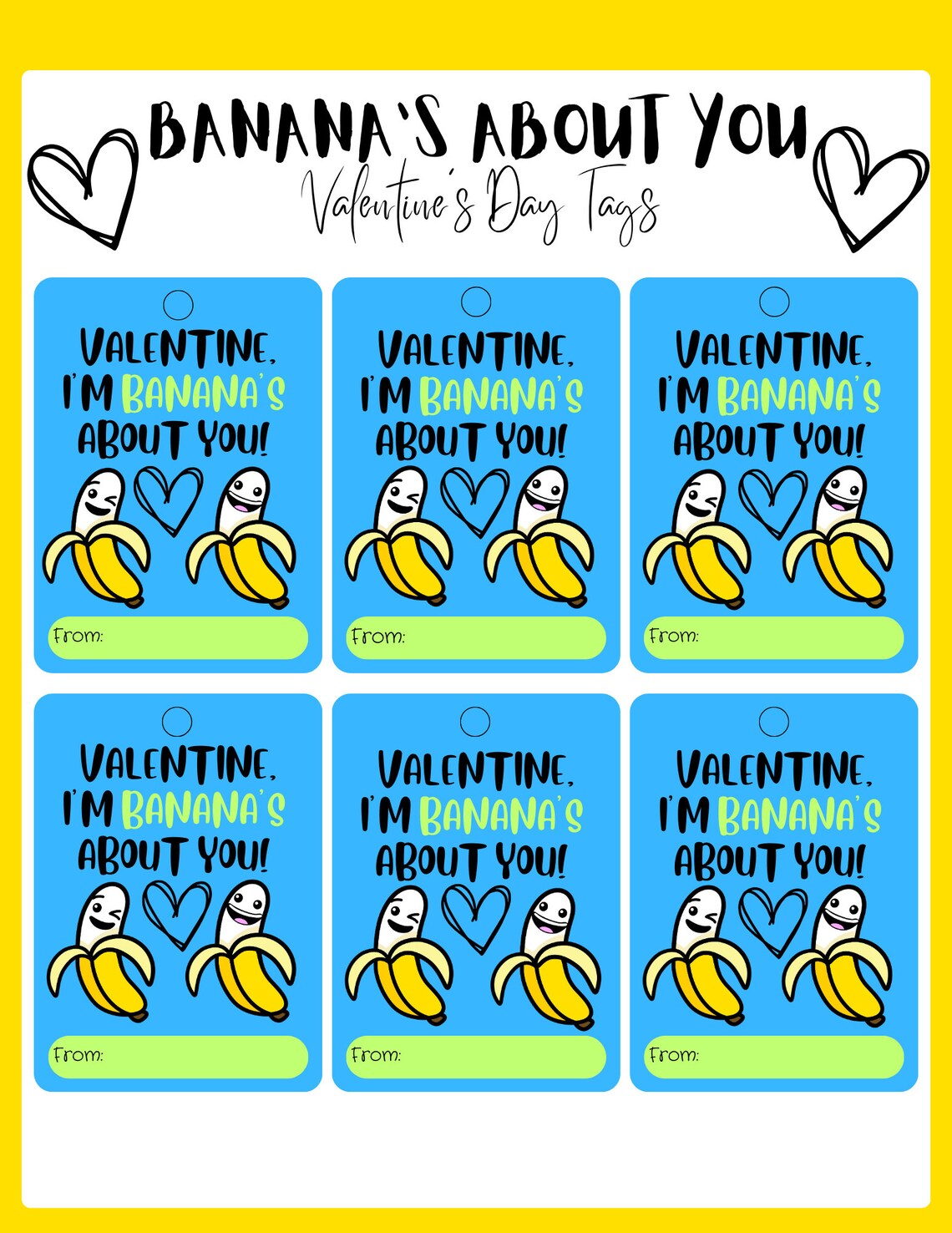 Printable Valentine's Day Tags, Printable Tags, Valentines Day Gift ...