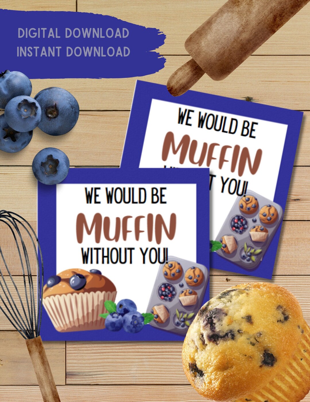 Muffin Without You Tags, Printable Teacher Tags, Staff Appreciation ...