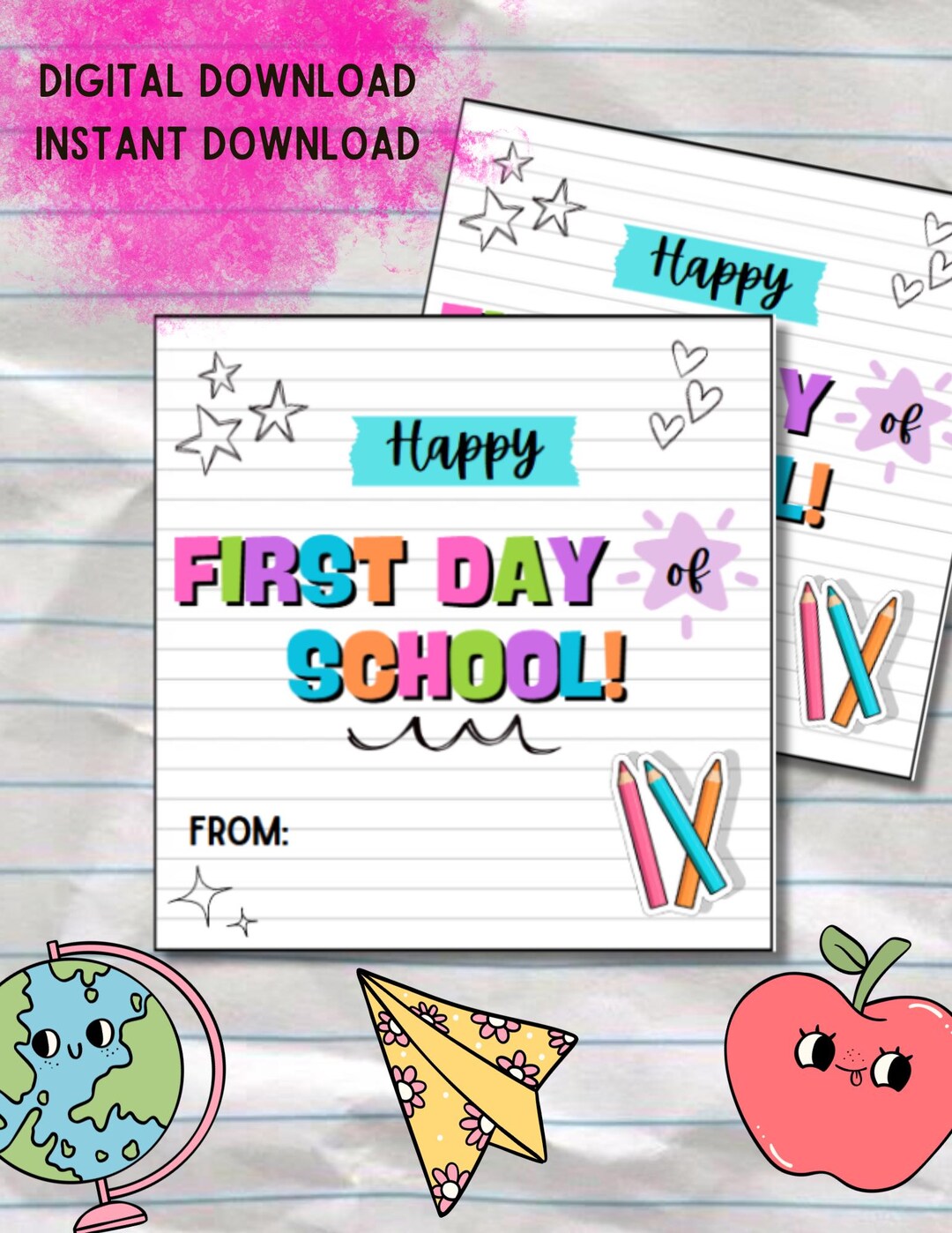 Happy First Day of School Tags, First Day of School, Student Tags ...