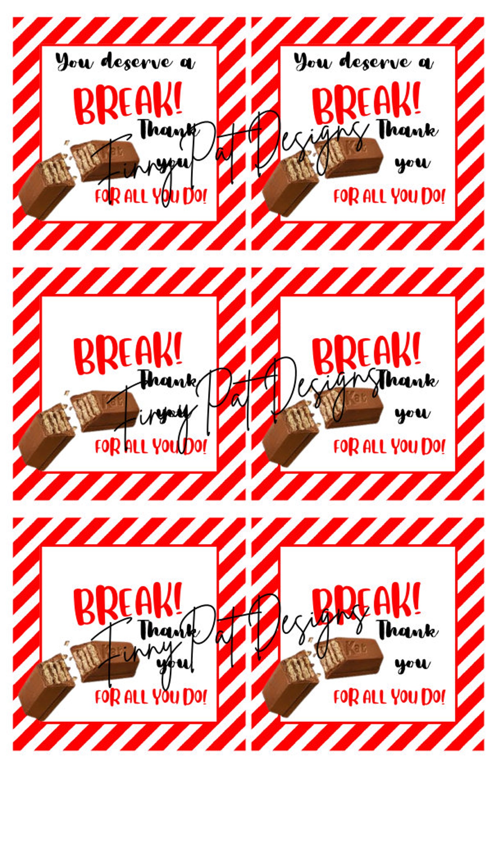 You Deserve a Break Tags, Teacher Gift Tags, Boss Appreciation Tags ...