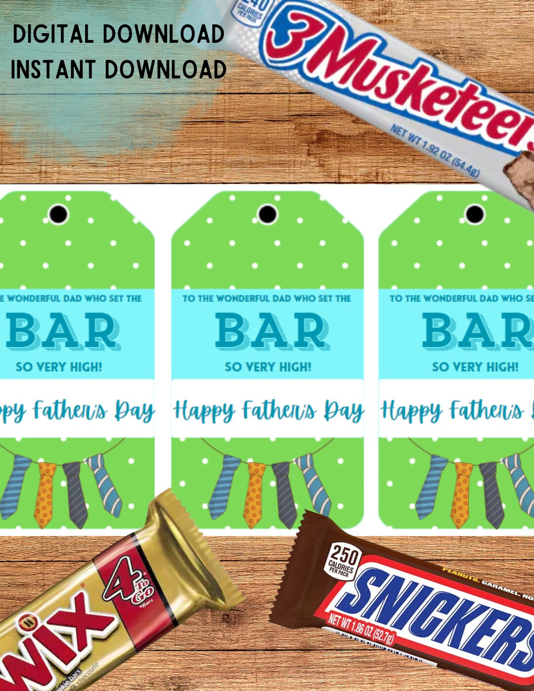 Father's Day Candy Bar Tag, Father's Day Tags, Father's Day Gift, Candy ...