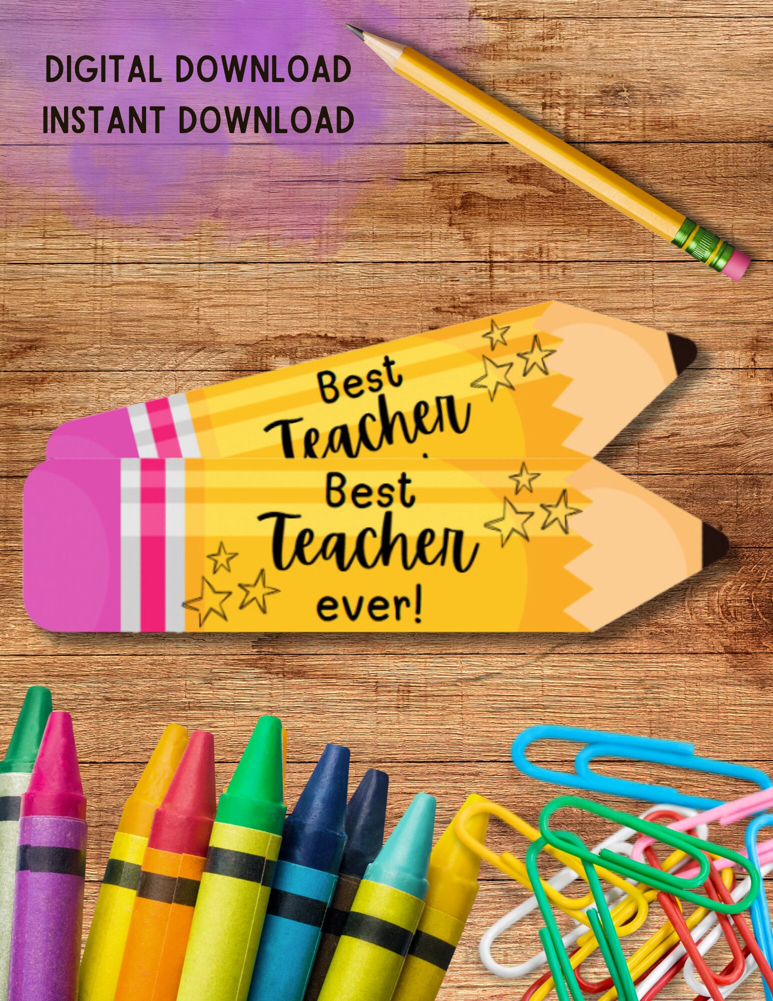 Best Teacher Ever Pencil Tags, Teacher Gift Tags, PTO Teacher Tags ...