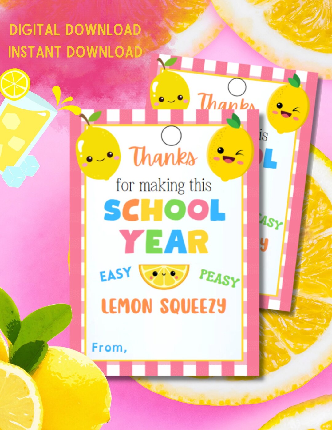 Lemon Gift Tags, Lemonade Gift Tags, End of Year Tags, Teacher Tags ...