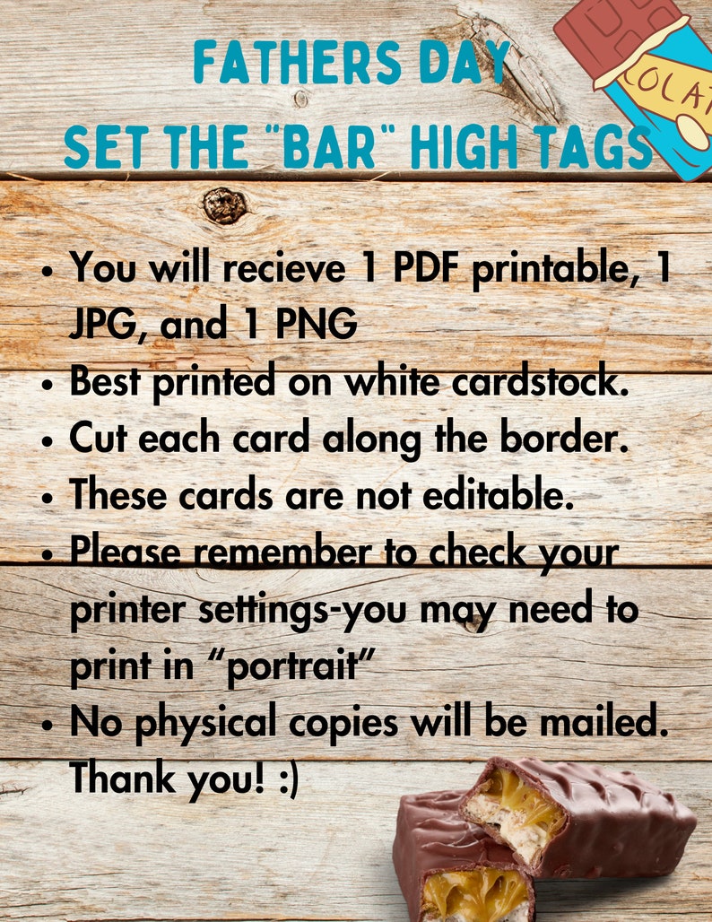 Father's Day Candy Bar Tag, Father's Day Tags, Father's Day Gift, Candy ...