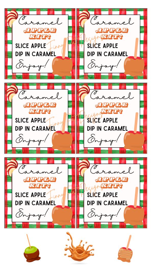 Caramel Apple Printable Tags, Caramel Apple Kit Tags, Fall Gift Tags ...