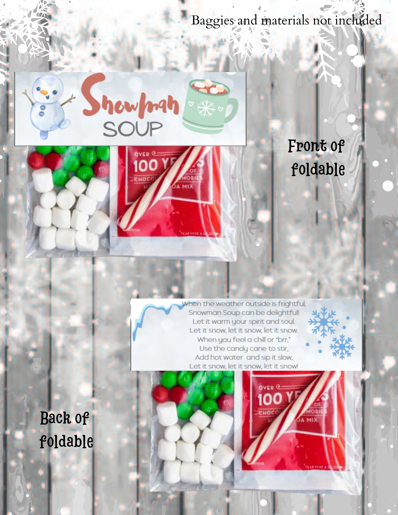 Snowman Soup Treat Bag Toppers, Snowman Soup, Winter Treat Bag Topper ...