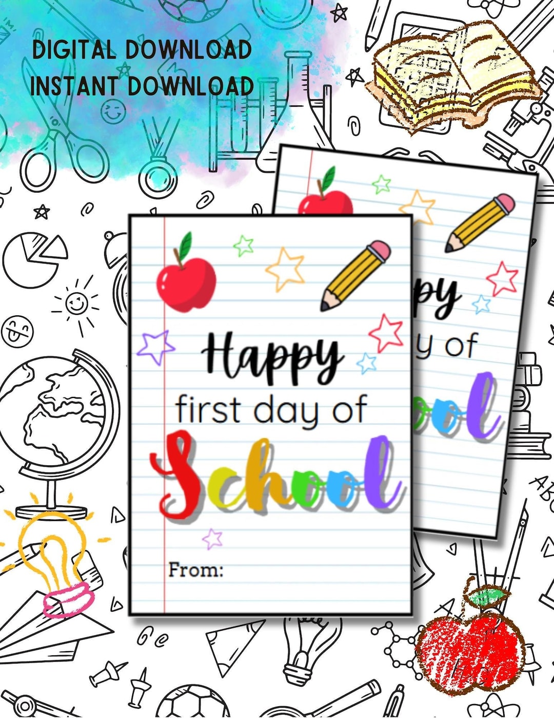 First Day of School Tags, Happy First Day Tags, Teacher Tags, Student ...