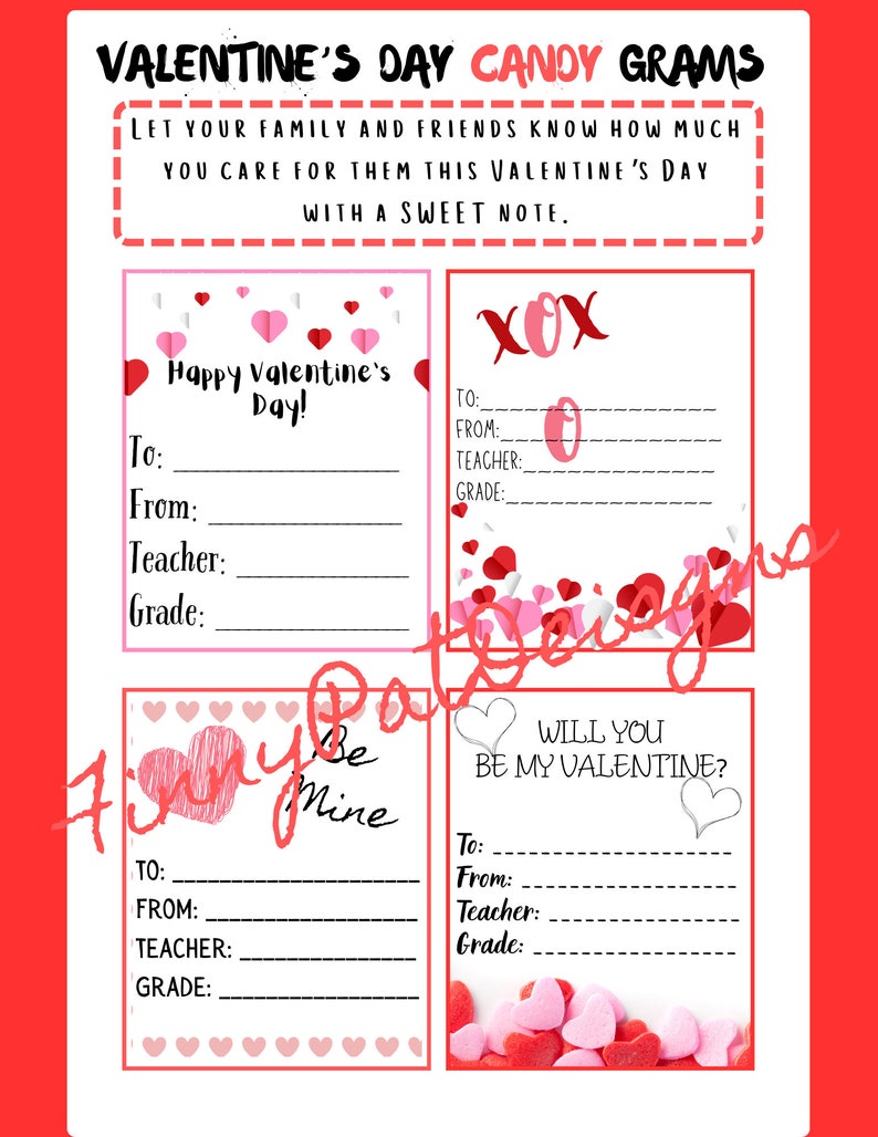 Printable Valentine's Tags, Printable Valentine's Cards, Valentine's ...