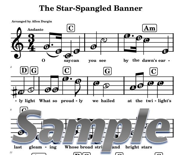 Easy Sheet Music - the Star-spangled Banner - Instant Download - Etsy