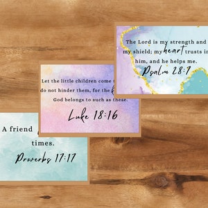 Printable Watercolor Scripture Cards | Bible Quotes Cards for Kids and ...