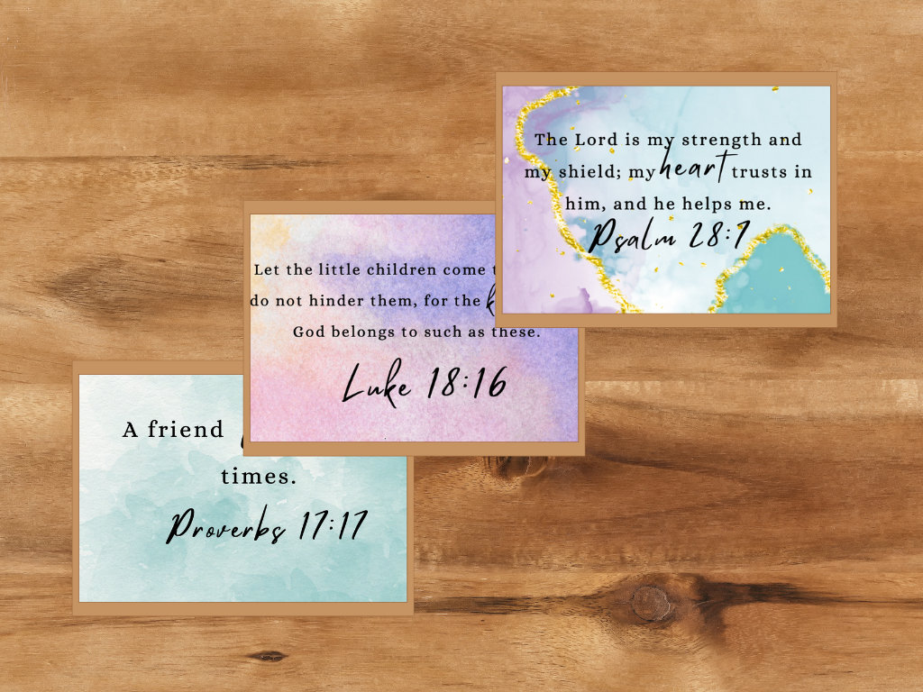 Printable Watercolor Scripture Cards | Bible Quotes Cards for Kids and ...