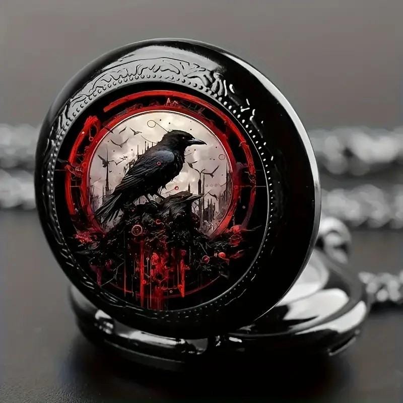 Blood Raven Pocket Watch - Etsy