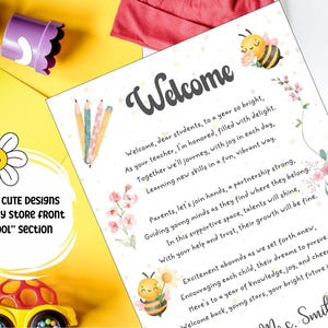 Personalized Name Welcome Back to School Poem, Back to School Letter ...