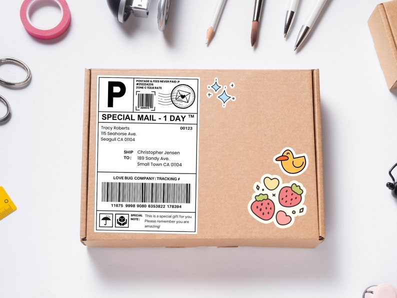 Editable Prank Shipping Label Template: Fun Gift Box Label (4x6 ...