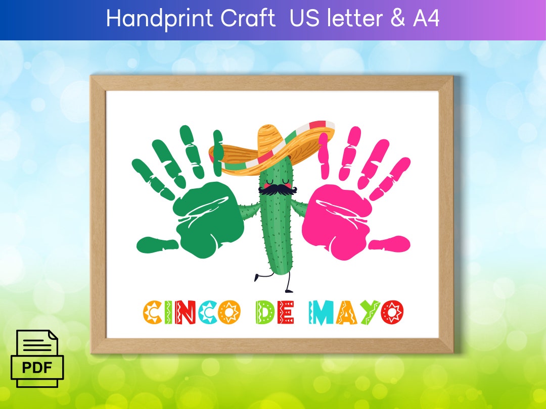 Cinco De Mayo Handprint Craft for Kid, Mexican Fiesta Party Activity ...