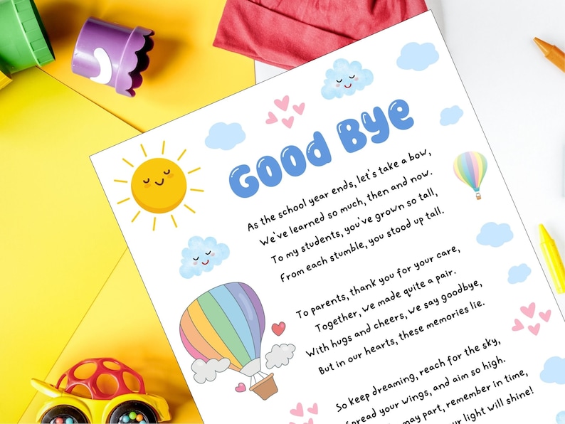 Carta imprimible de fin de año escolar para estudiantes y padres, lindo ...