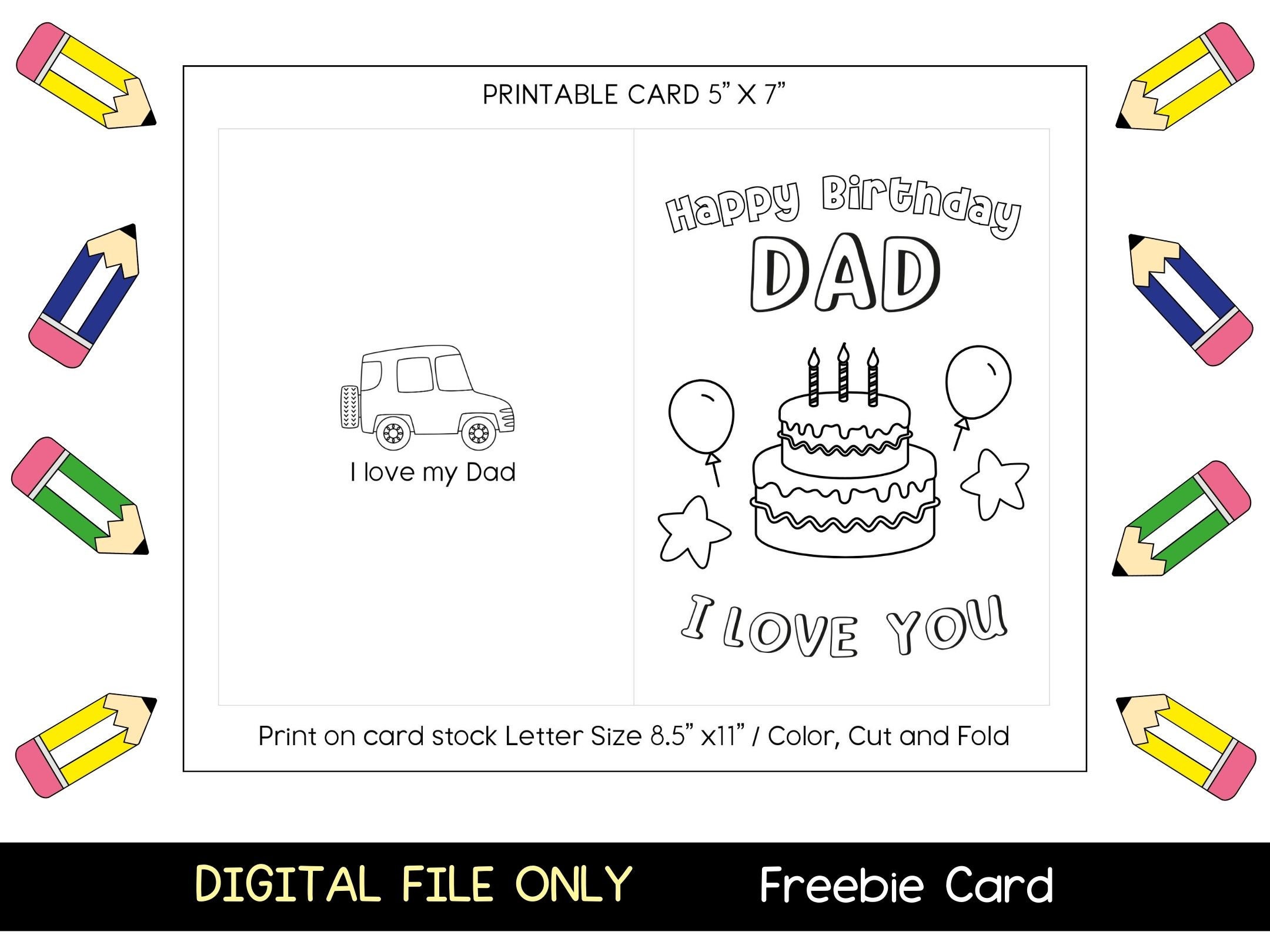 Happy Birthday Dad Coloring Page, Fill in the Blank Coloring Sheet ...