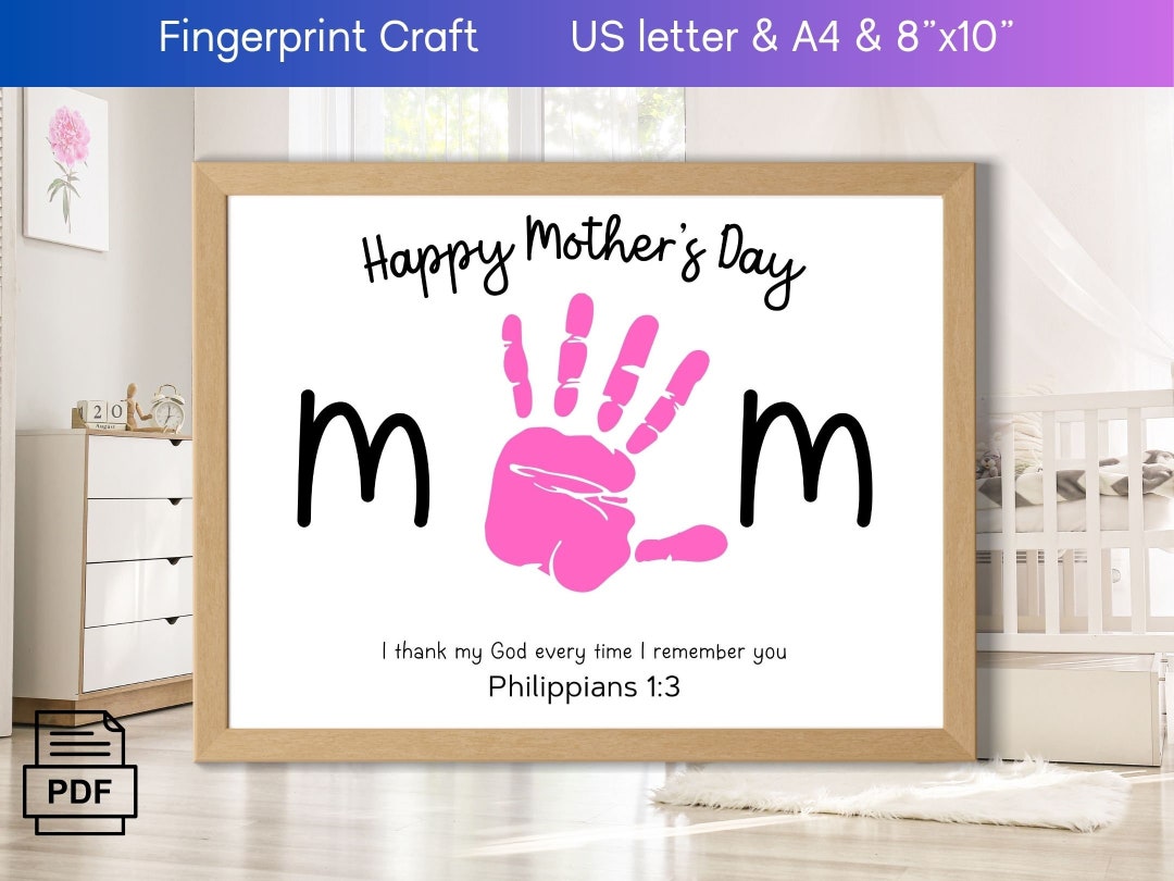 Christian Mother's Day Handprint Craft, Gift From Children, Daughter ...